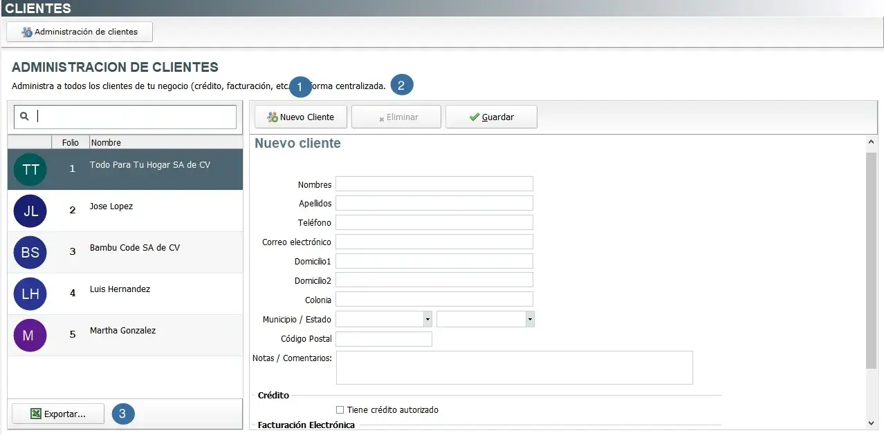 Administración de clientes - eleventa.com