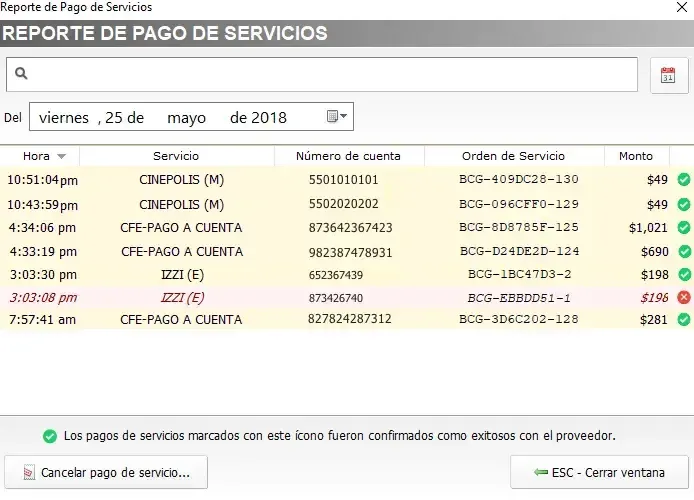 Reporte de pagos de servicios con eleventa - eleventa.com