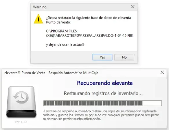 Respaldo automático - eleventa.com